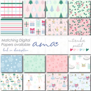 AMA Nutcracker Pink Digital Paper, Nutcracker Pink Christmas Paper ...