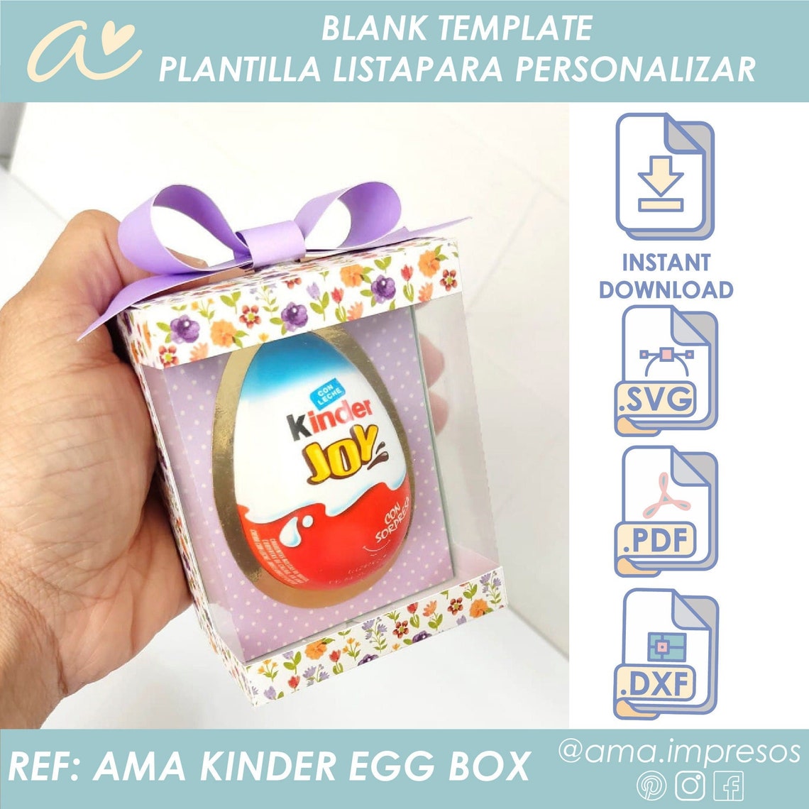 AMA Kinder Egg Box Template Chocolate Egg Box Template for | Etsy