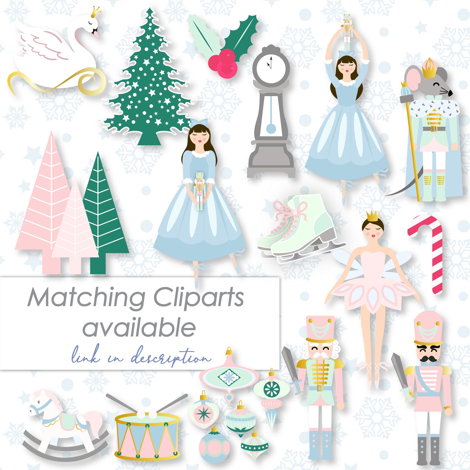 AMA Nutcracker Pink Digital Paper Nutcracker Pink Christmas - Etsy