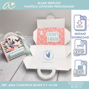 AMA Chapstick Box Template 9 and 14 Cm Template, Lip Balm Box Template ...