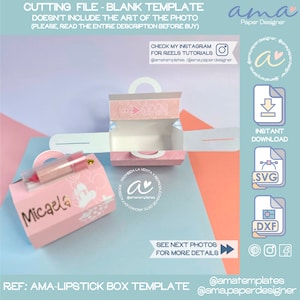 AMA- Lipstick Box Template, Lipstick Favor Box Template, Lipstick Box ...