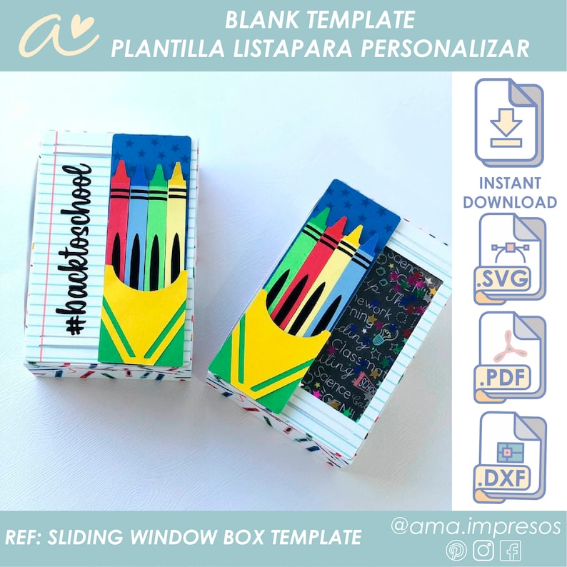 AMA Sliding Box Template Box Template for Cricut Y - Etsy