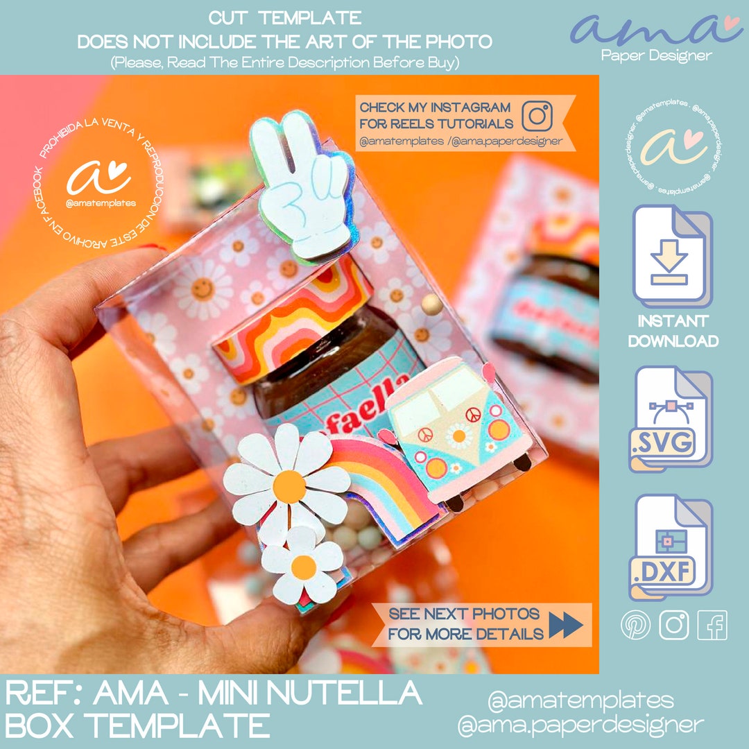 AMA templates Mini nutella shaker box, mini nutella box and labels for ...