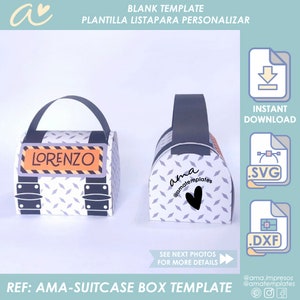 Suitcase Shaped Box Template , Ready to Use With Silhouette Studio and ...