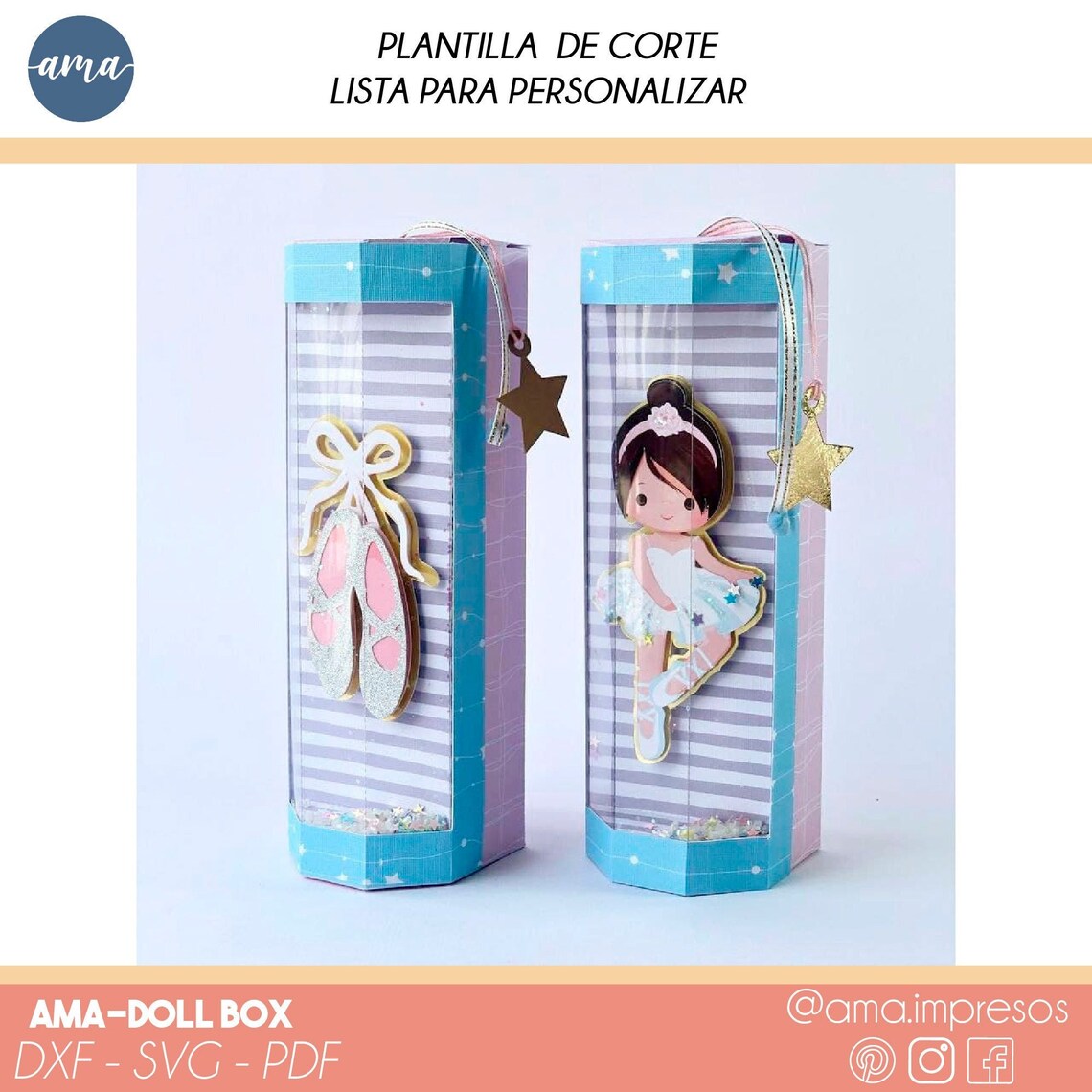 AMA Doll Box Template Favor Box for Cricut and Silhouette - Etsy