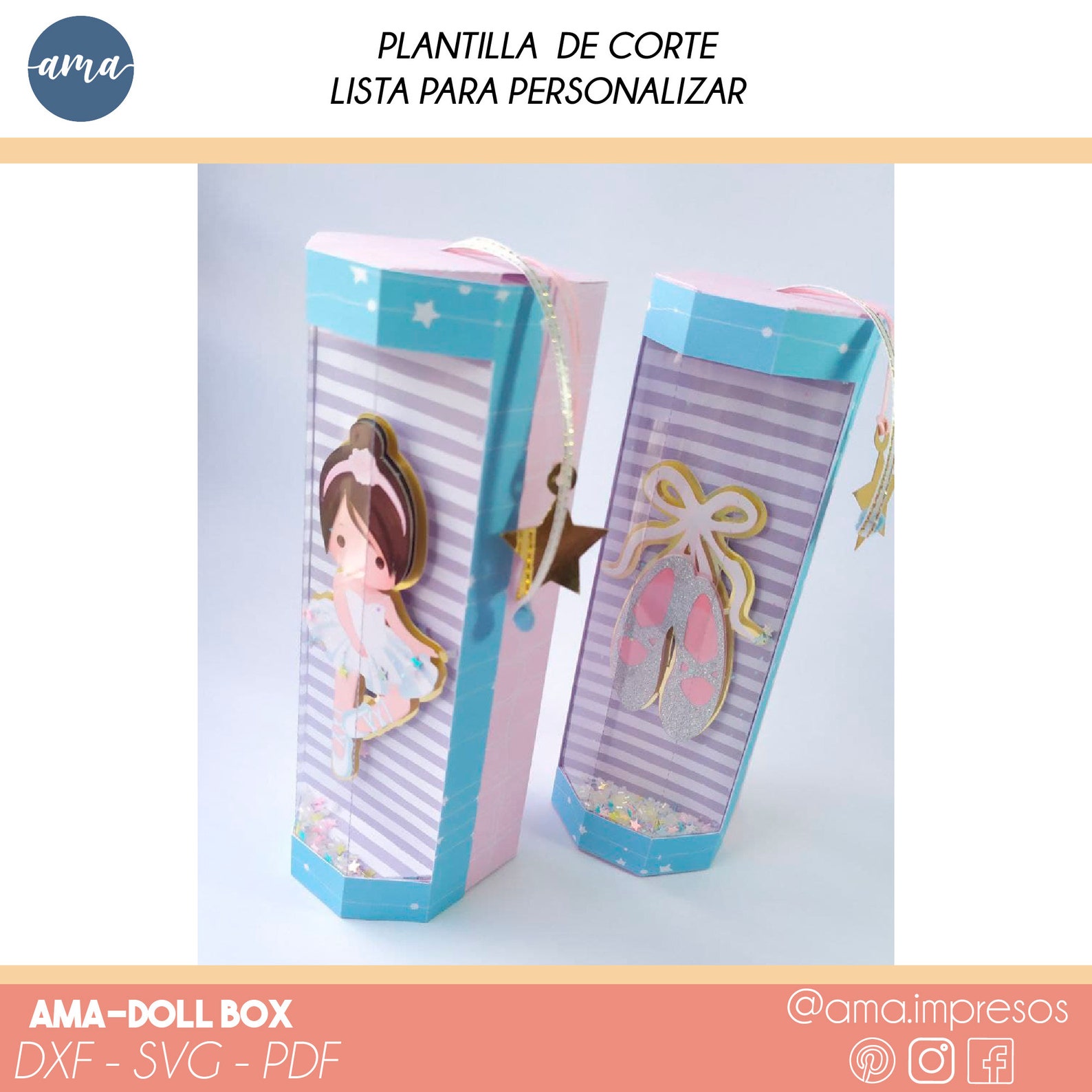 AMA Doll Box Template Favor Box for Cricut and Silhouette - Etsy