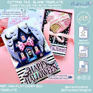 AMA Flat Candy Box Template, Flat Lollipop Box Template, Box for ...