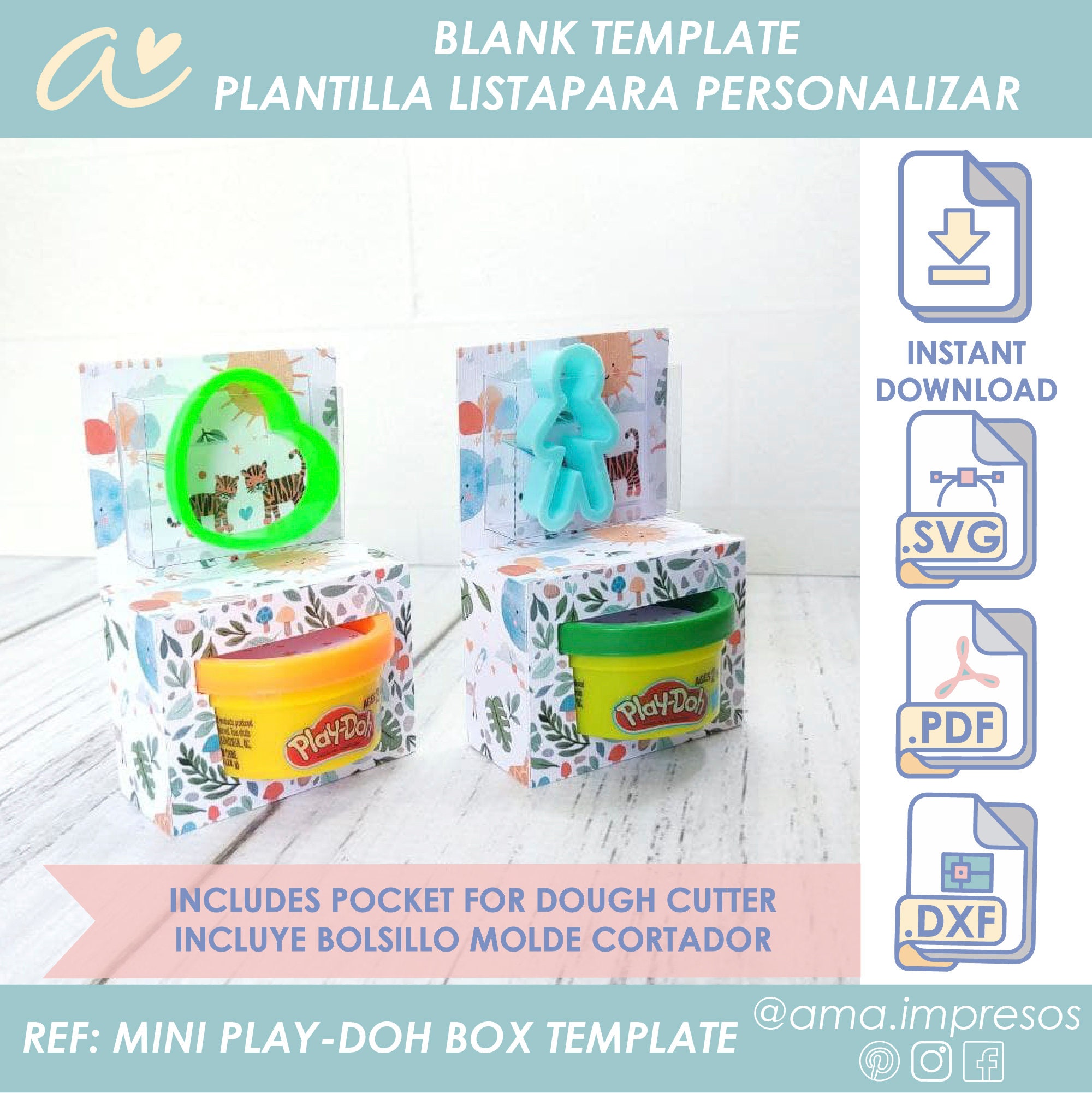 AMA Template Mini Play-doh 1oz / 28gr Mini Play Doh Box - Etsy