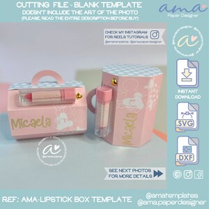 AMA- Lipstick Box Template, Lipstick Favor Box Template, Lipstick Box - Etsy