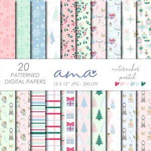 AMA Nutcracker Pink Digital Paper, Nutcracker Pink Christmas Paper ...