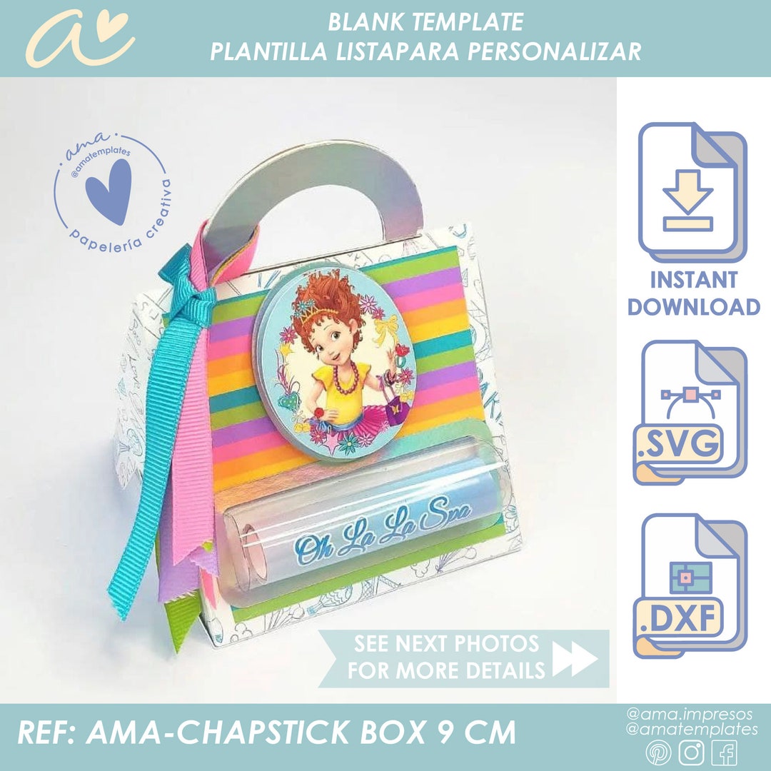 AMA Chapstick Box 9 Cm Wide Template, Lip Balm Box Template - Etsy