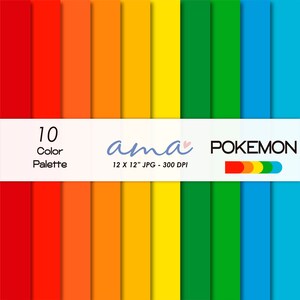 AMA Pokemon Digital Papers, Digital Scrapbooking Paper Pack ...