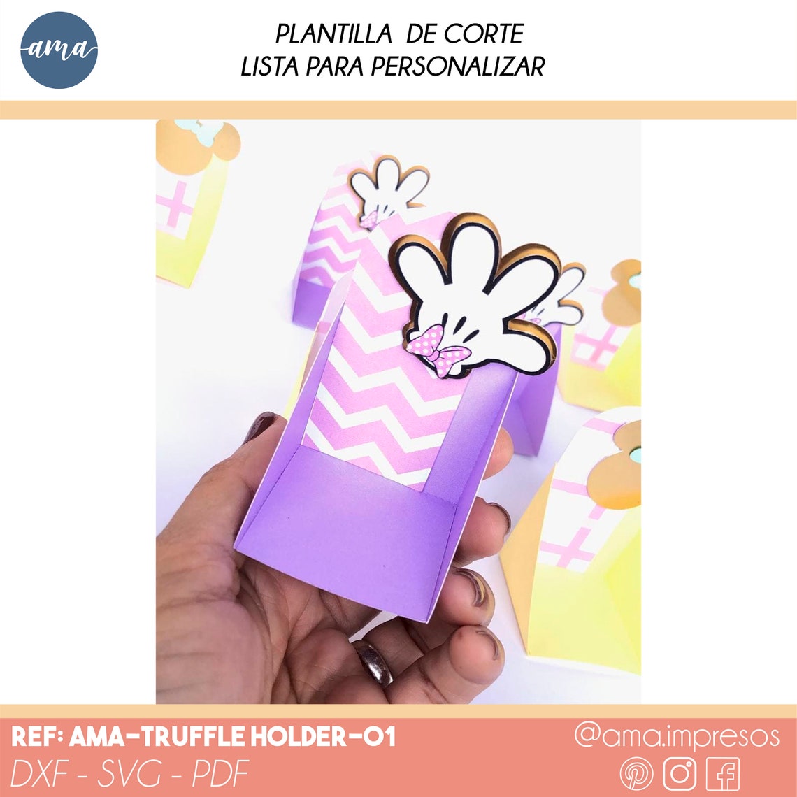 AMA Truffle Holder Truffle Cup Template Treat Holder Cutting | Etsy