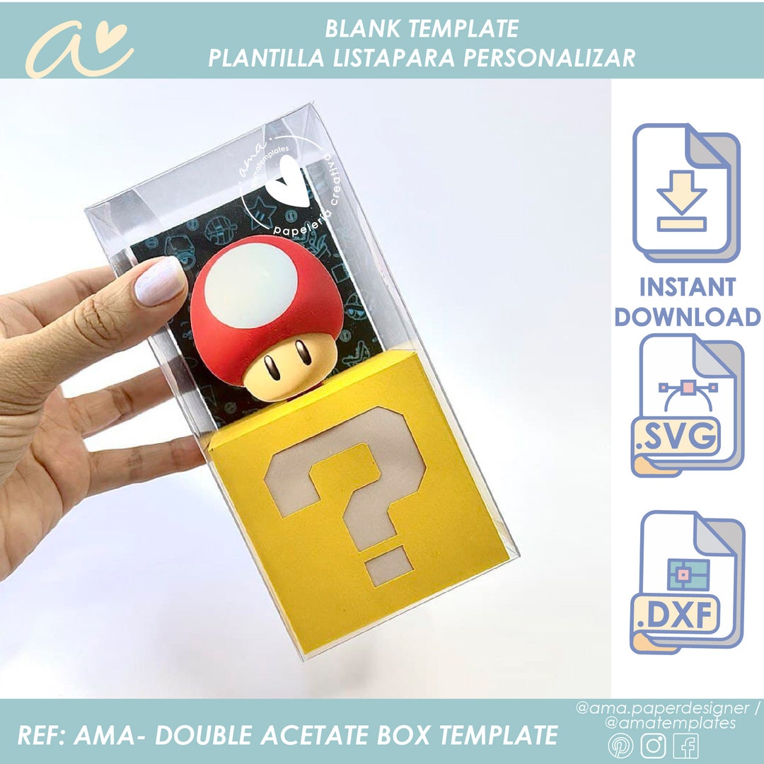 Ama-double Acetate Box, Clear Favor Box Template; Double Box, One ...