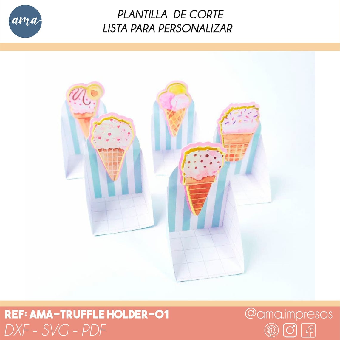 AMA Truffle Holder Truffle Cup Template Treat Holder Cutting | Etsy