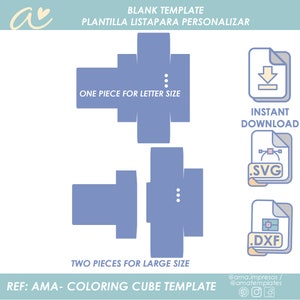 AMA Coloring Cube Template , Coloring Box for Kids, Fun Party Favor, NO ...