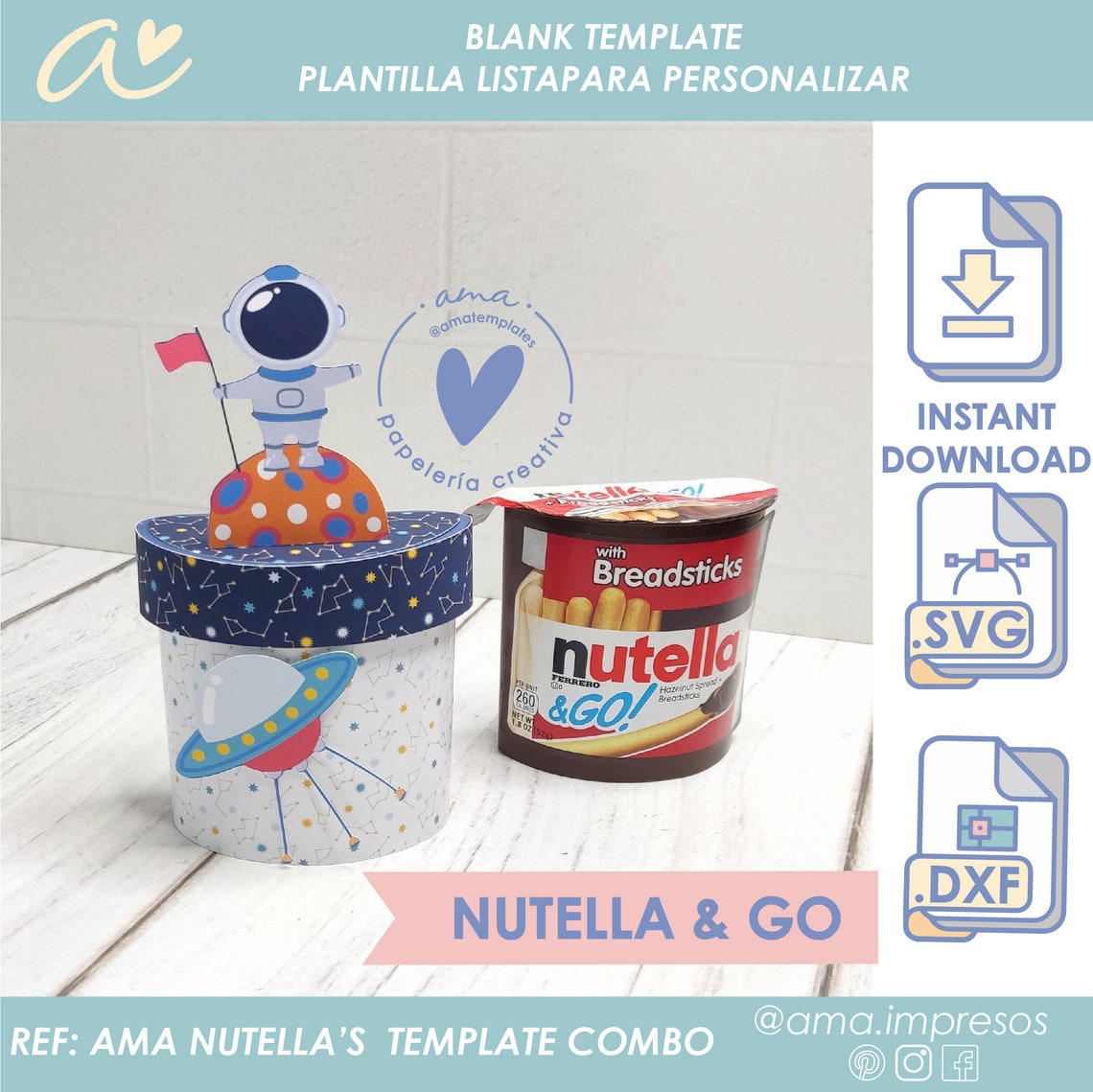 AMA Nutella Templates Combo Includes Mini Nutella 25g - Etsy