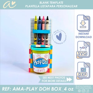 AMA Templates Play Dox 4oz / 112gr Mini Play Doh Box Template for ...