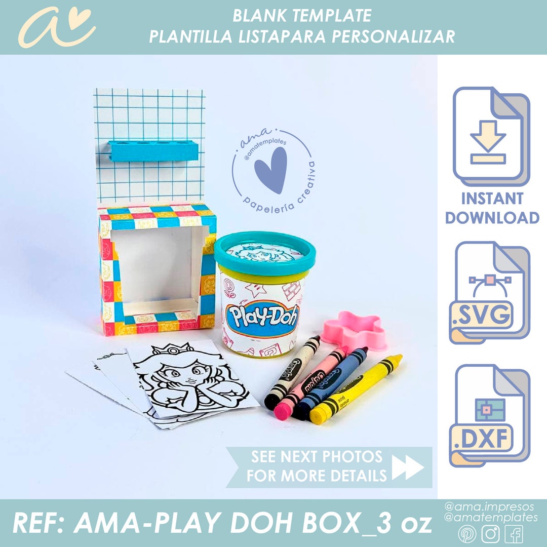 AMA Templates Play Dox 3oz / 84gr Mini Play Doh Box Template for Cricut ...