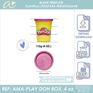AMA Templates Play Dox 4oz / 112gr Mini Play Doh Box Template for ...