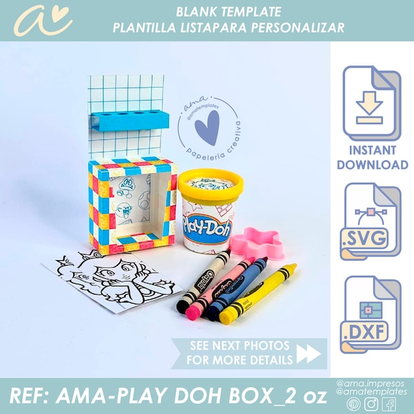 Play Doh Box Template - Etsy