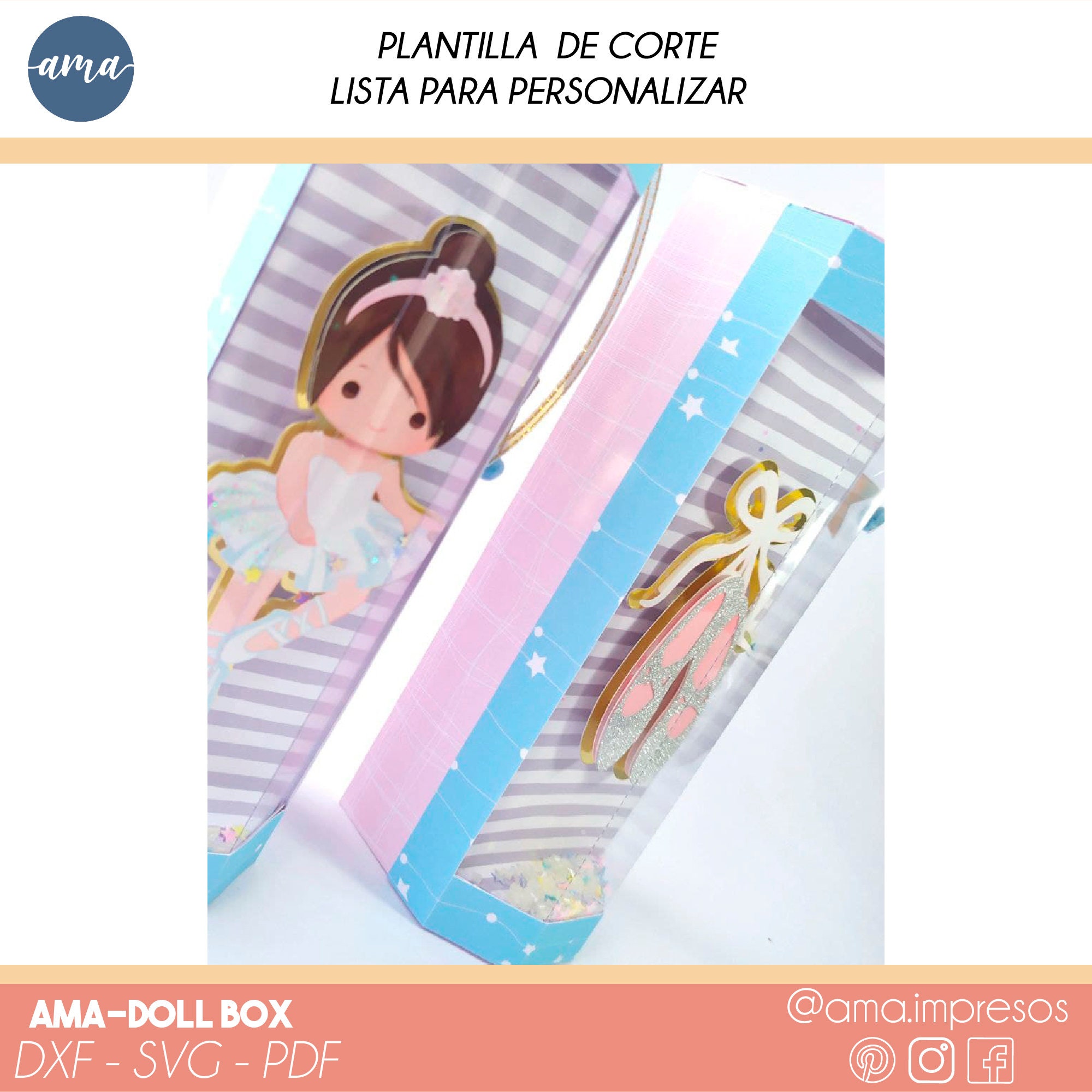 AMA Doll Box Template Favor Box for Cricut and Silhouette - Etsy