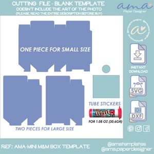 AMA Mini M and M 30g Tube Box Template - M and M Box for Cricut and ...