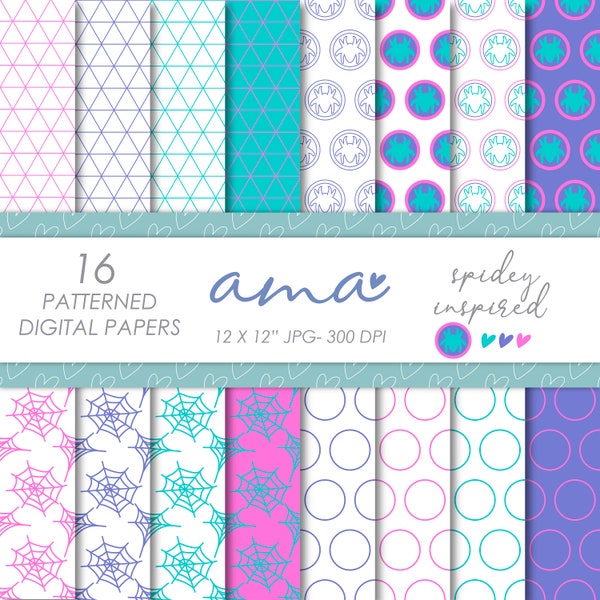 Spidey Digital Paper - Etsy