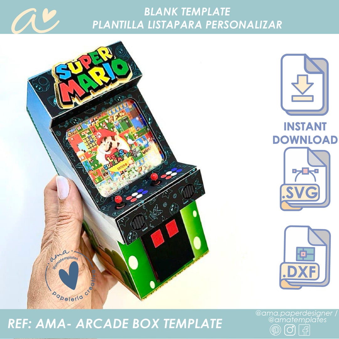 AMA Arcade Box Template ,videogame Party Favor Template, Fun Party ...