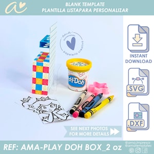 AMA Templates Play Dox 2oz / 56gr Mini Play Doh Box Template for Cricut ...