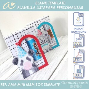 AMA Mini M and M 30g Tube Box Template M and M Box for Cricut and ...