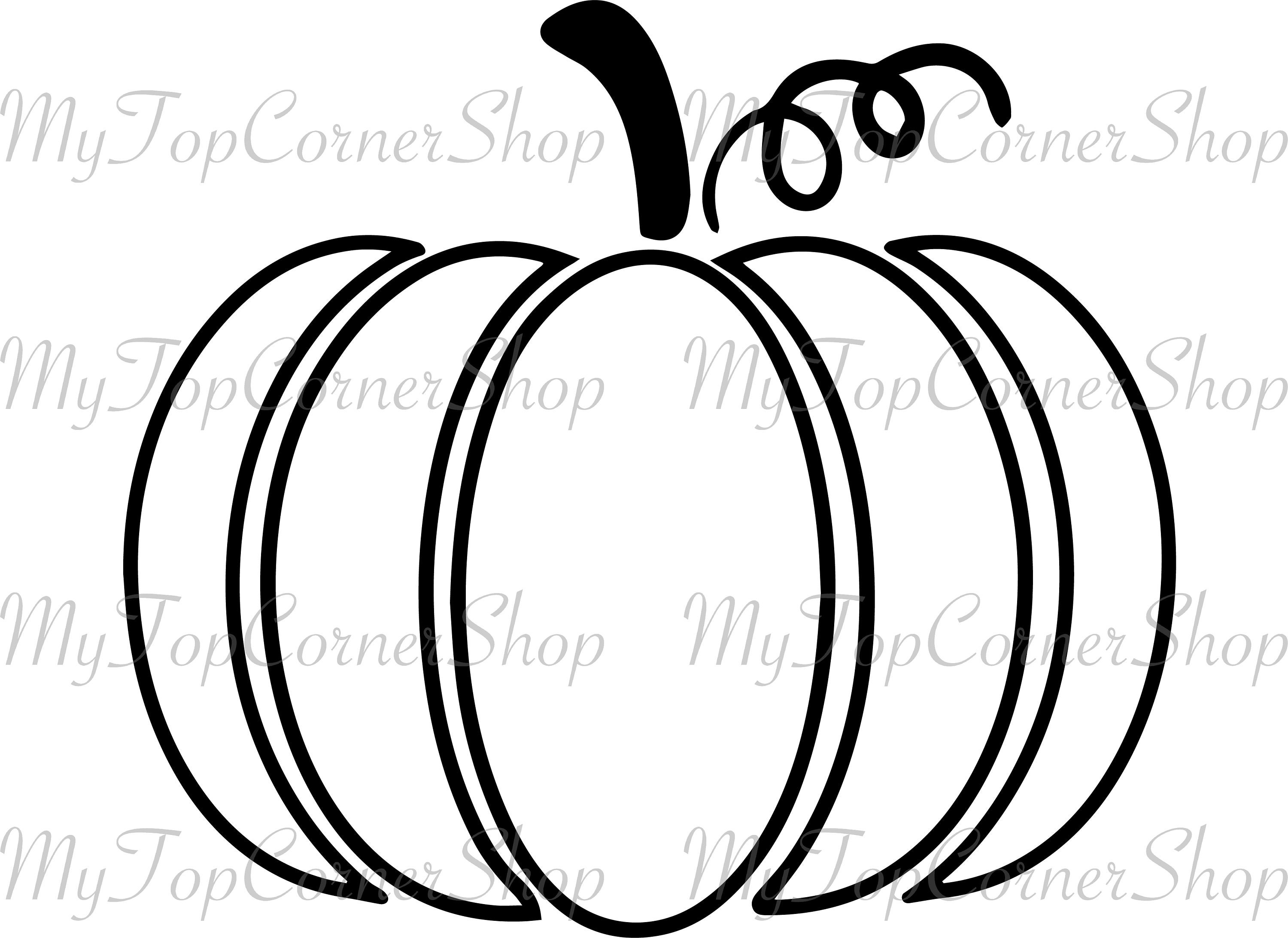 Svg Pumpkin Outline Svg Pumpkin Svg Cut File Dxf Epspngvector Cut 2375
