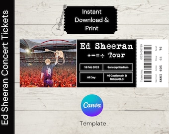Ed Sheeran Ticket Template - Etsy UK