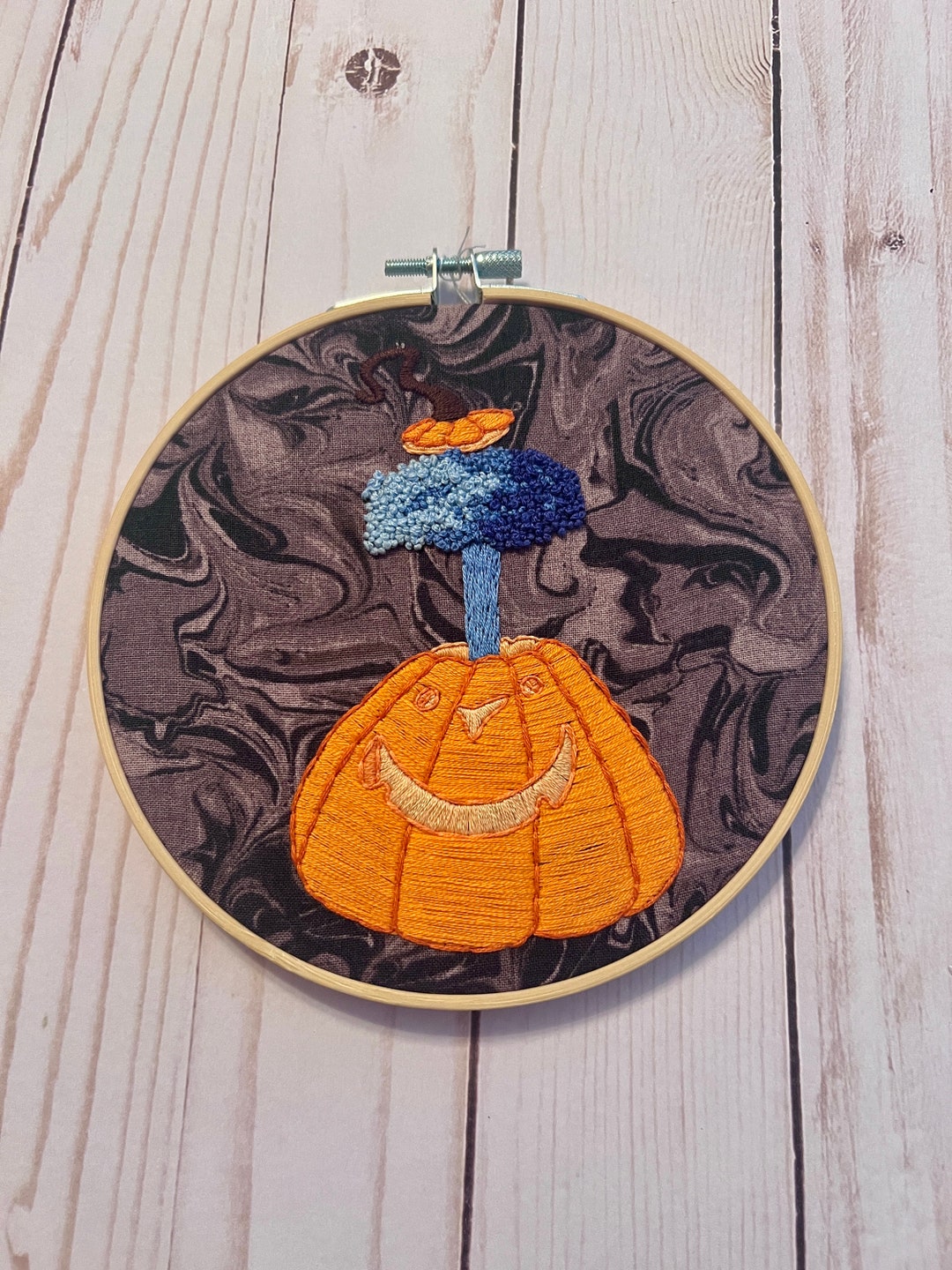 Pumpkin From Coraline Garden Scene Finished Embroidery Hoop - Etsy