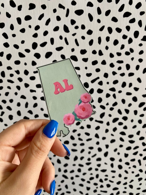 Alabama State Outline Decal Sticker Bama Roll Tide | Etsy