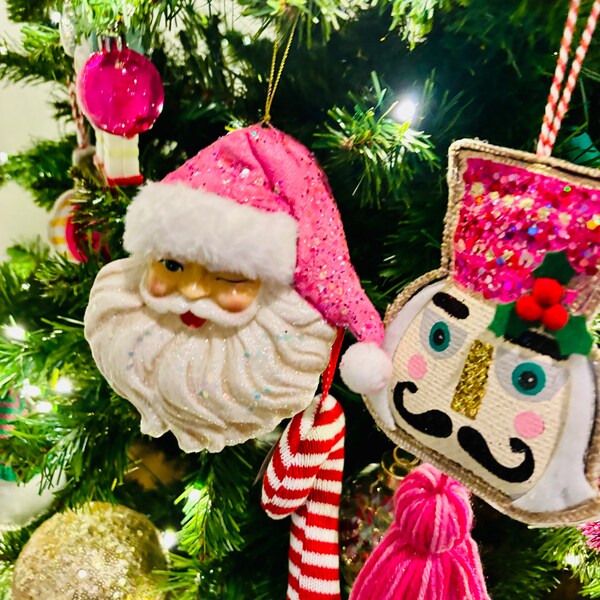 Santa Head Ornament - Etsy