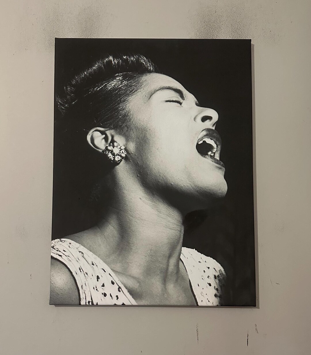 Billie Holiday B&W Music Jazz Theme Canvas Print Wall Art Size 18" X 24 ...