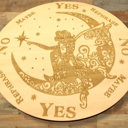 Moon Dowsing Pendulum Board Wooden Engraved Moon Celestial - Etsy