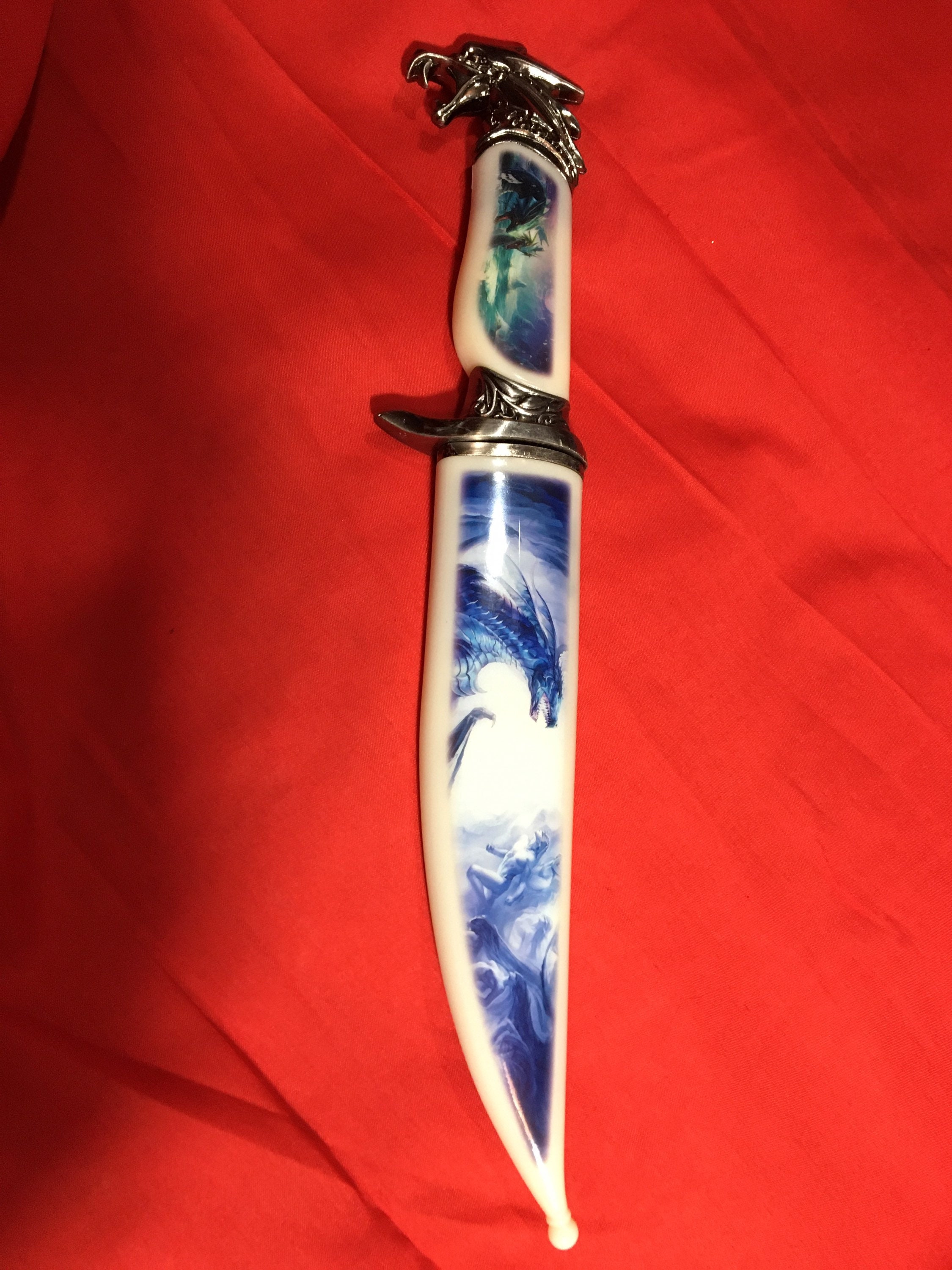 Dragon White Handle Knife | Etsy