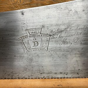 Antique Henry Disston and Sons Saw - Etsy
