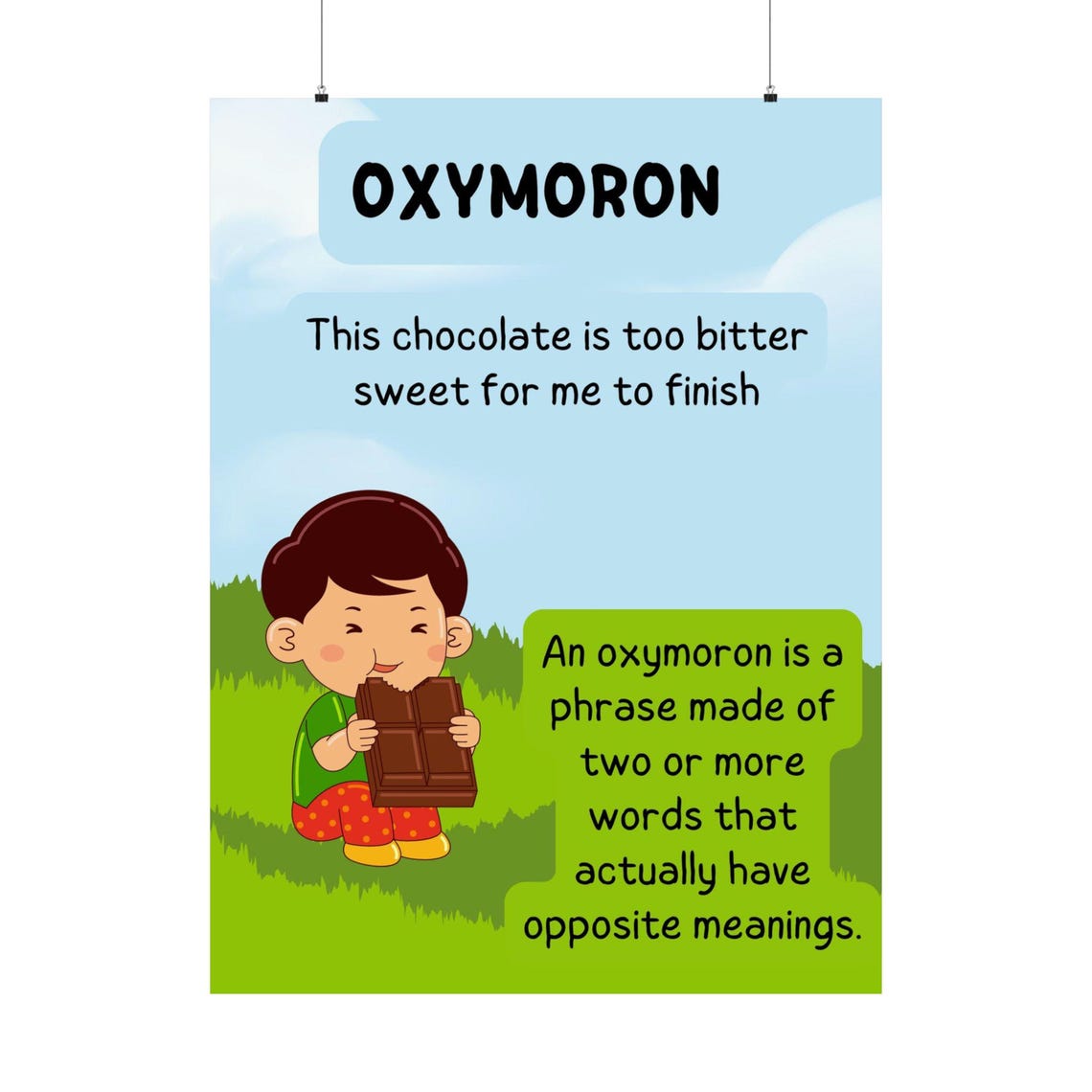 Oxymoron Literary Device Poster - Etsy