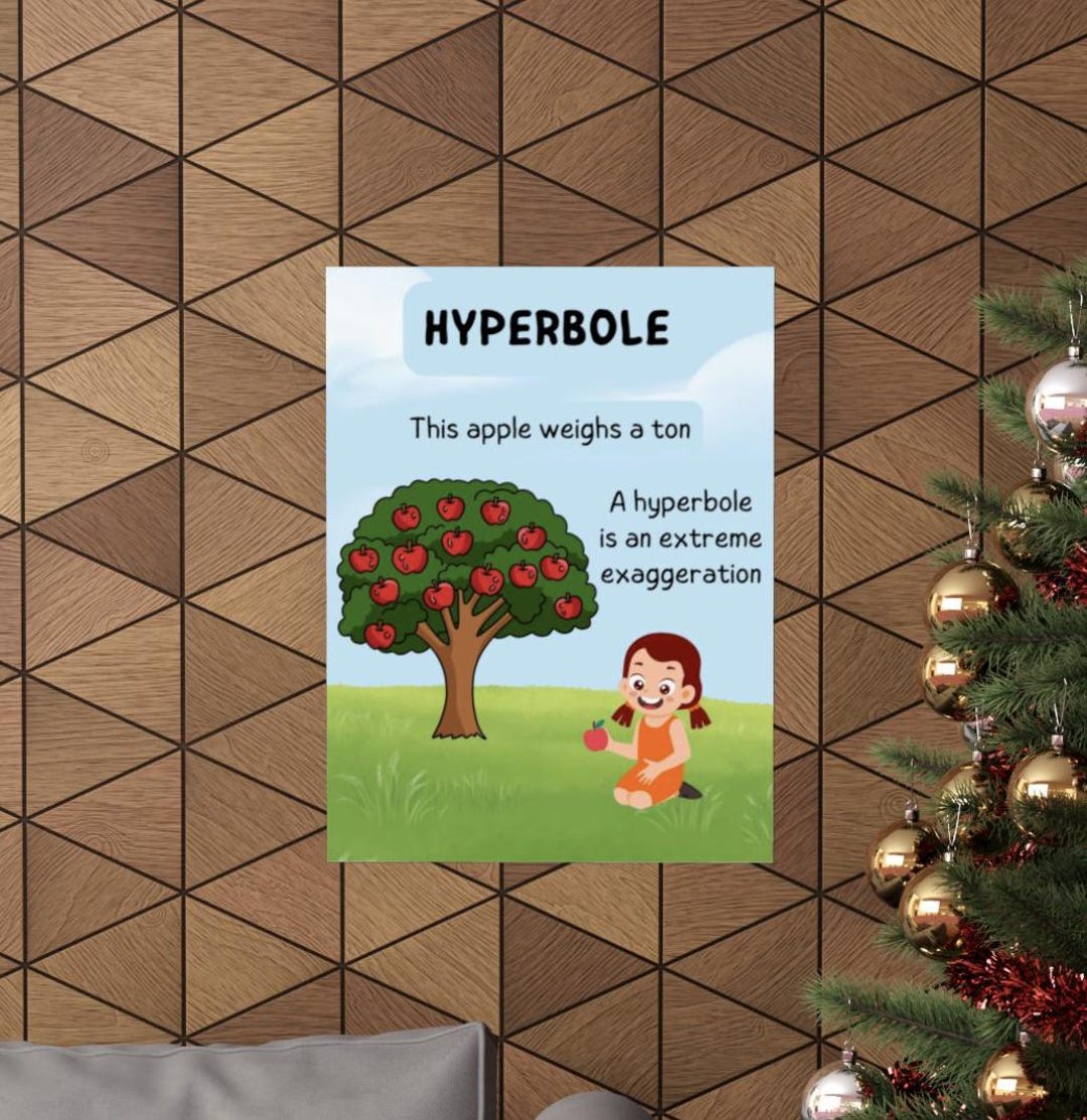 Hyperbole Literary Device Classroom Poster - Etsy