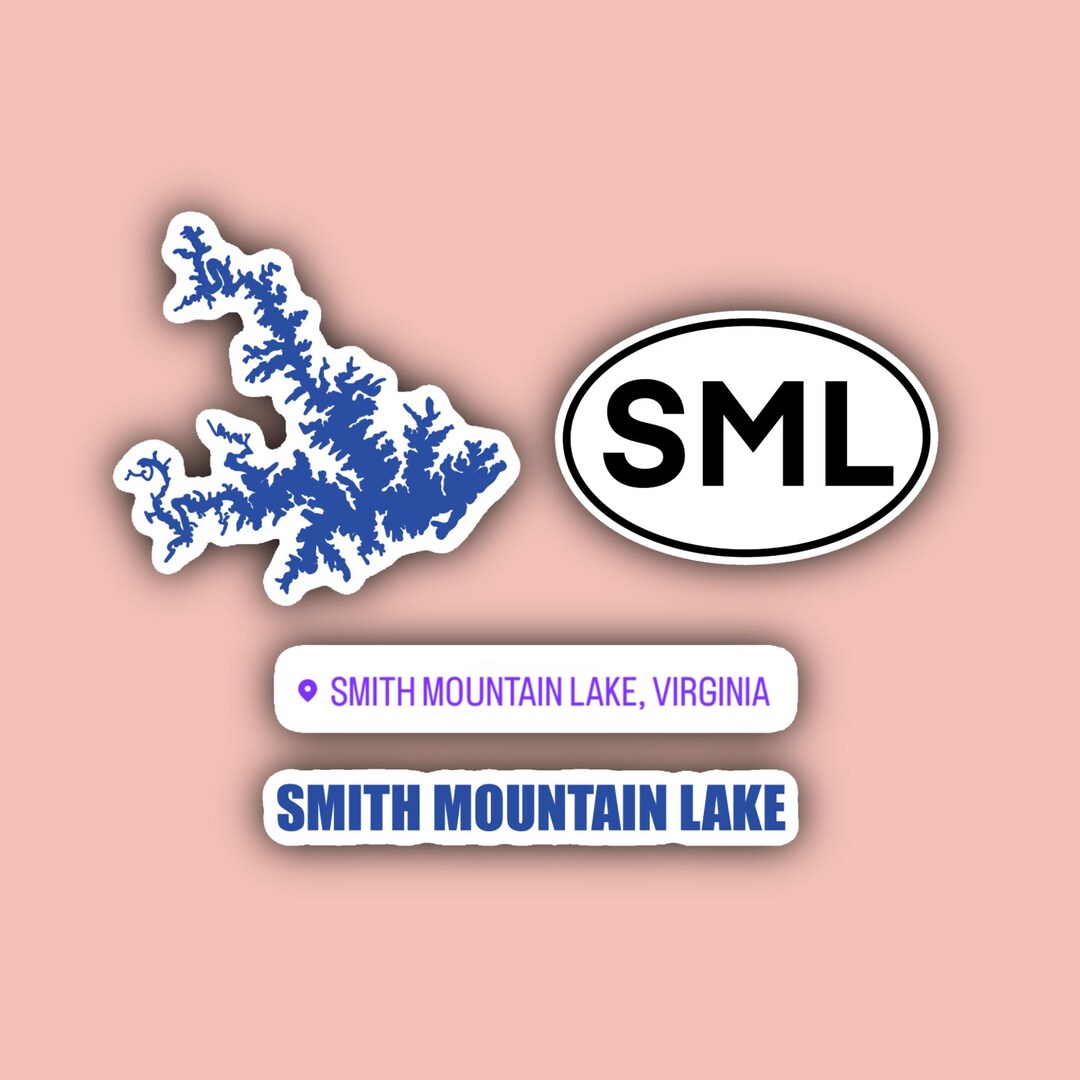 Smith Mountain Lake Sticker Pack - SML Waterproof Stickers - Map ...