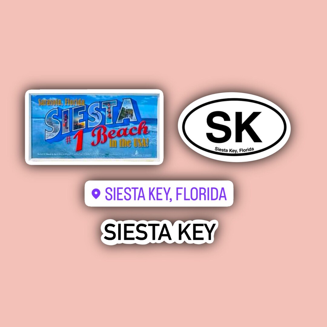 Siesta Key Sticker Pack - Waterproof Stickers - Florida Stickers ...