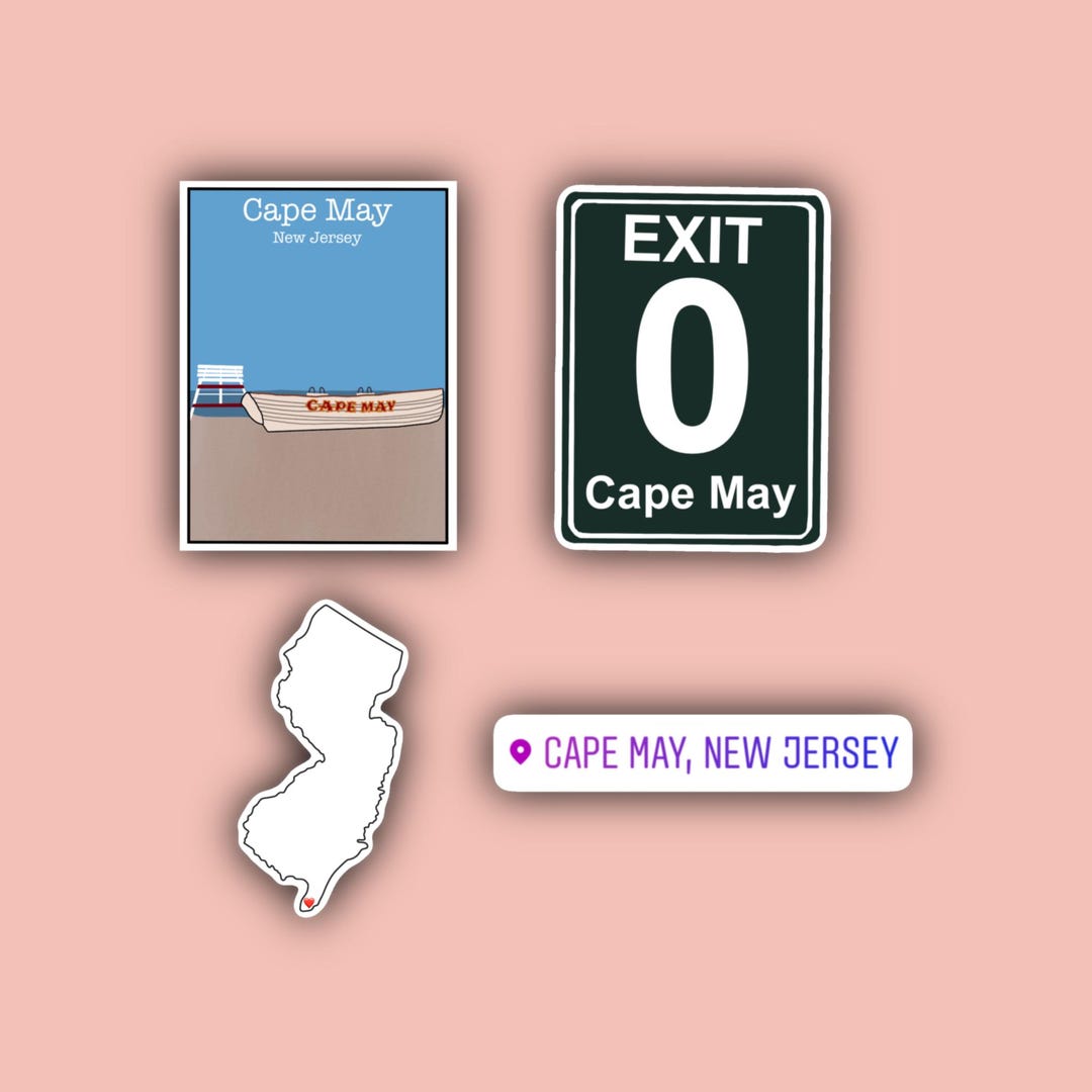 Cape May New Jersey Sticker Pack - Stickers - Jersey - Jersey Shore ...