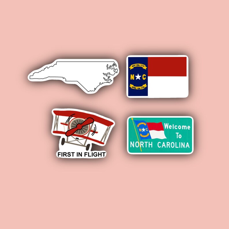 North Carolina Sticker Pack - First in Flight - Raleigh - Outer Banks ...