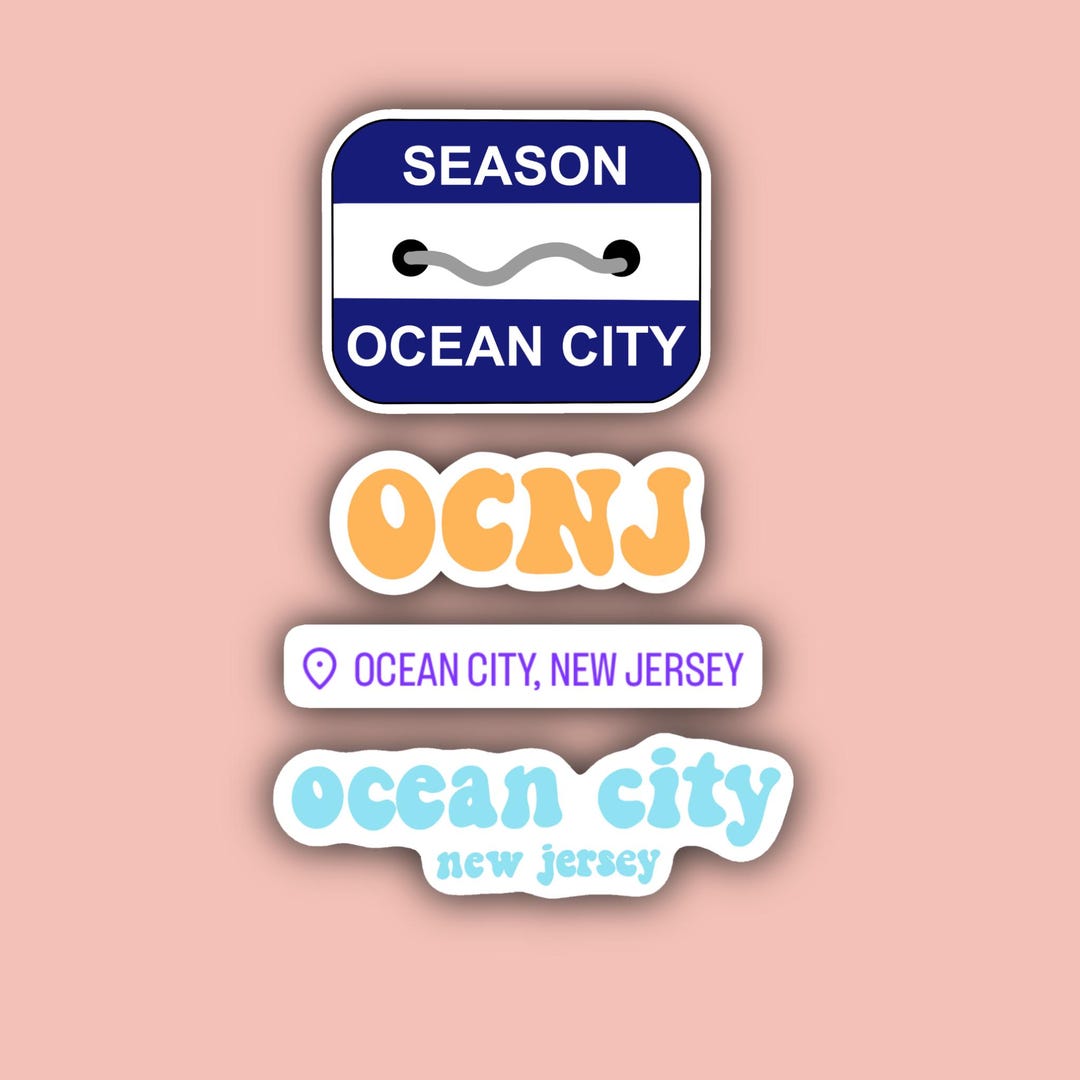 Ocean City New Jersey Sticker Pack - OCNJ Stickers - Jersey Shore ...