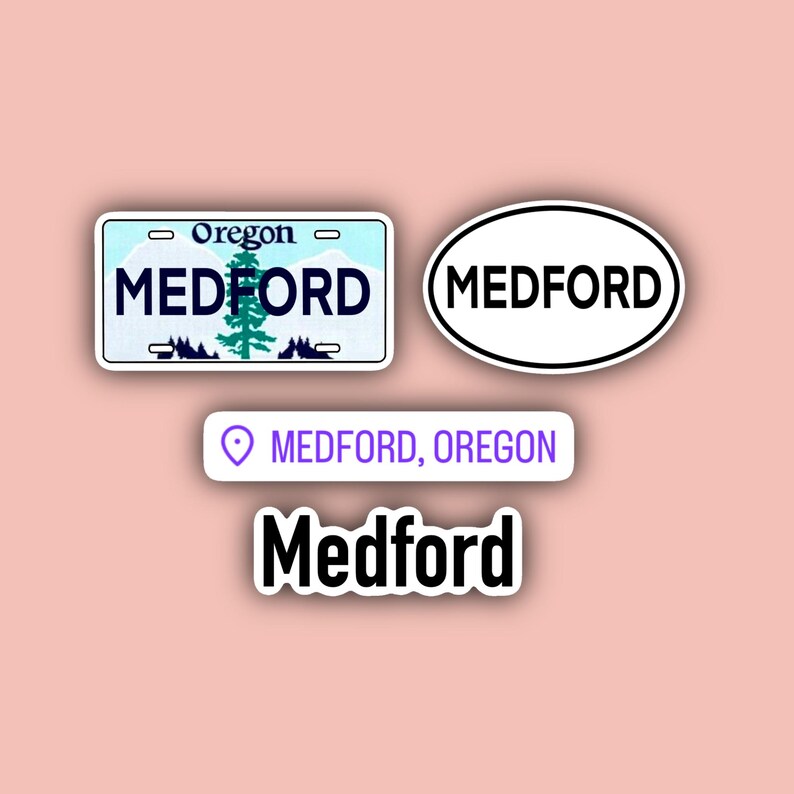 Medford Oregon Sticker Pack - Waterproof Oregon Stickers - License ...