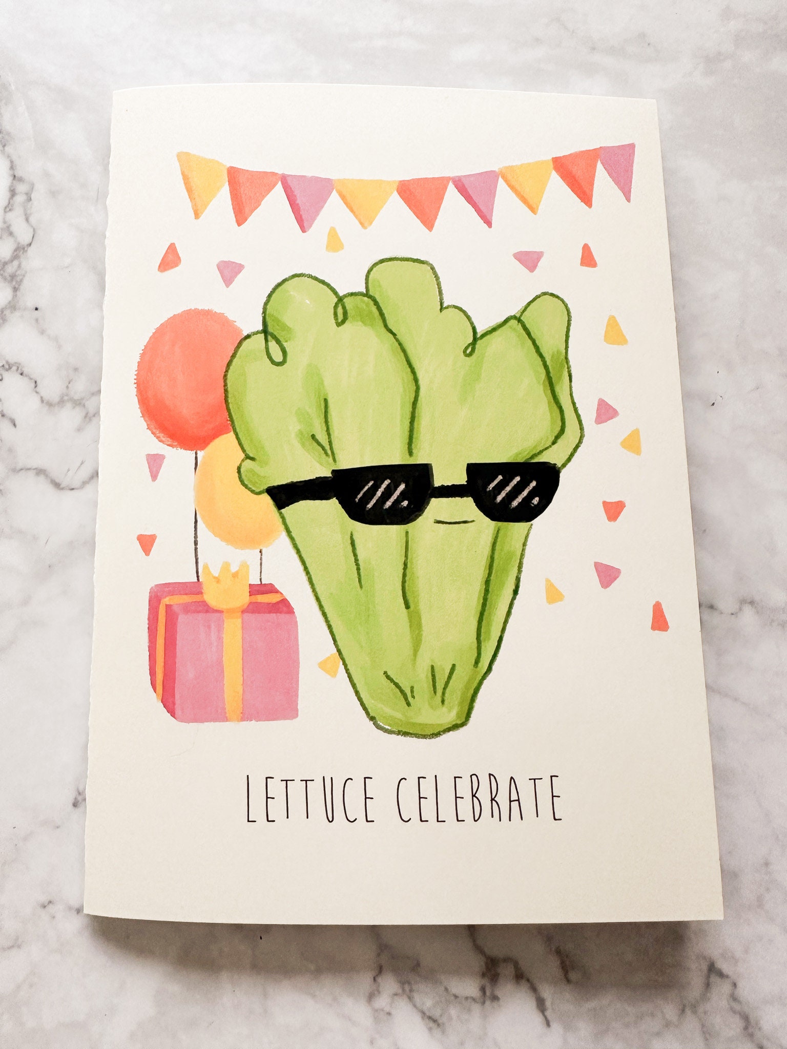 Lettuce Celebrate Funny Happy Birthday Card for Farmer, Gardener, Vegan ...