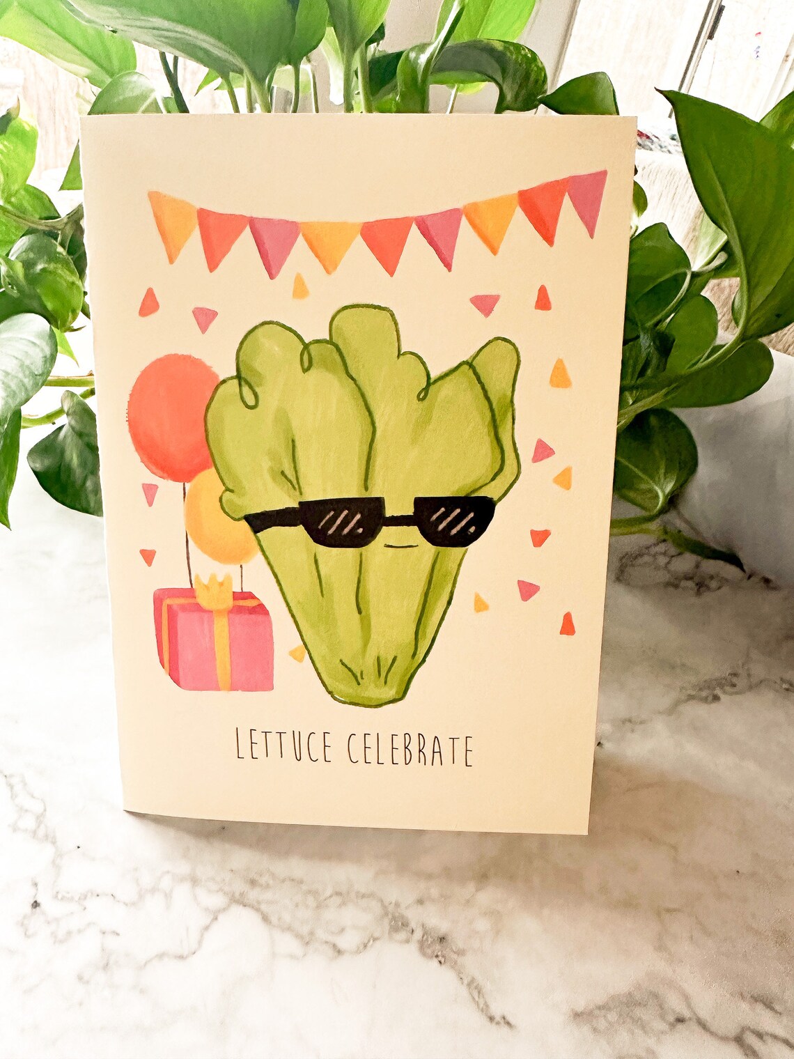 Lettuce Celebrate Funny Happy Birthday Card for Farmer, Gardener, Vegan ...